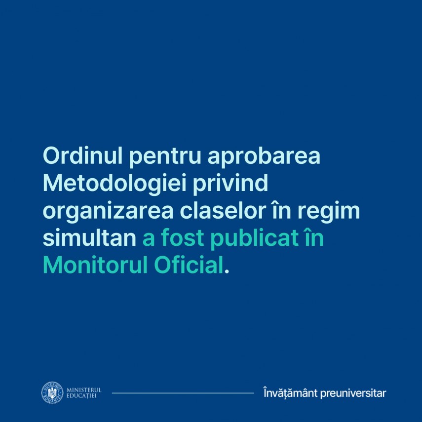 Ministerul Educației: Ordinul de ministru care aprobă Metodologia privind organizarea claselor ...